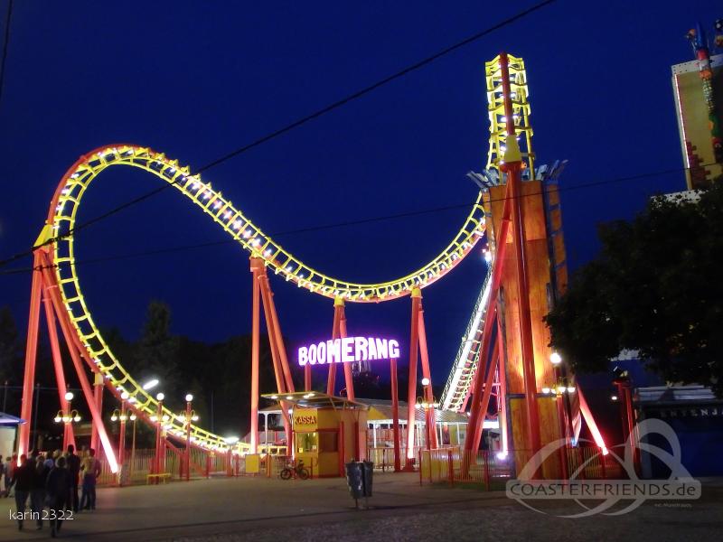 Boomerang im Parkcheckpoint für Freizeitparks und Achterbahnen