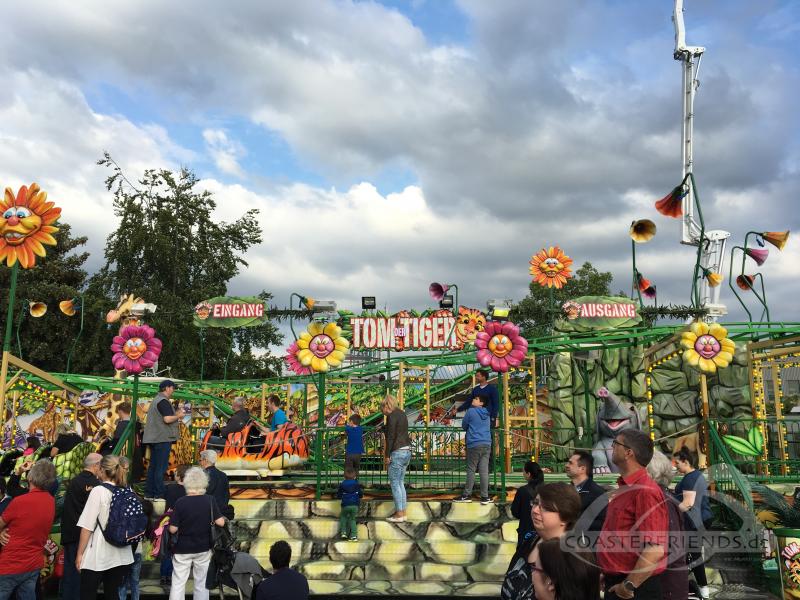 Tom der Tiger im Parkcheckpoint für Freizeitparks und Achterbahnen